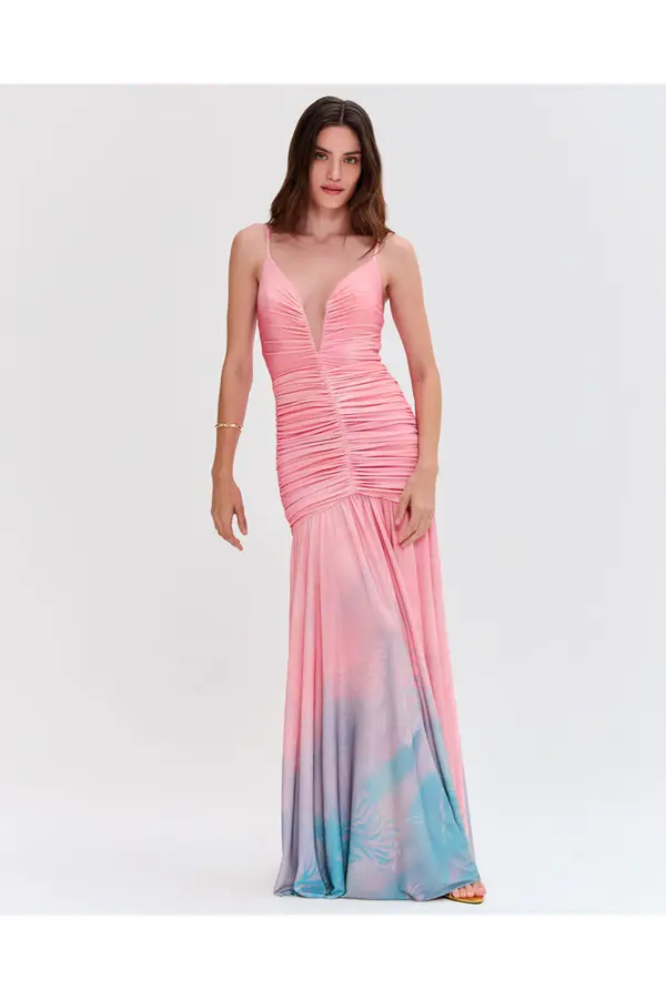 Patbo Aurora Plunge Gown - Pink | Editorialist
