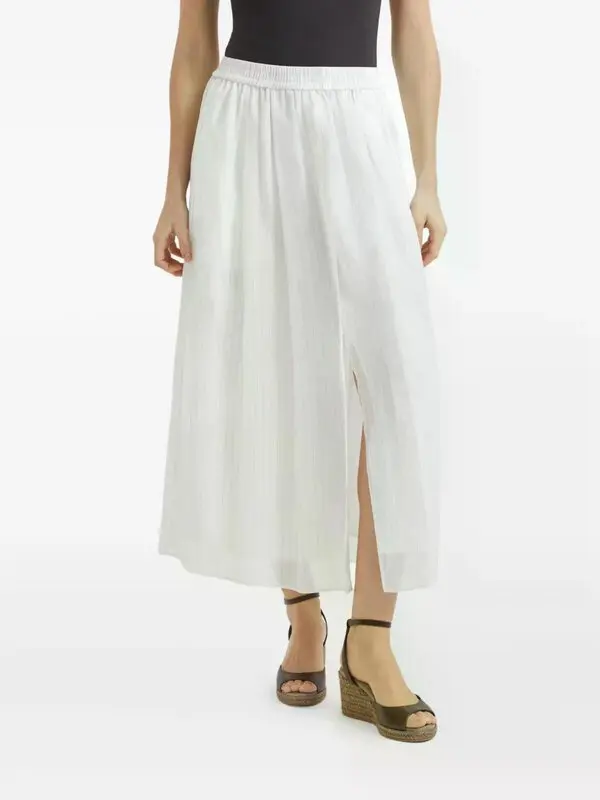 Brunello Cucinelli Cotton Midi Skirt - White