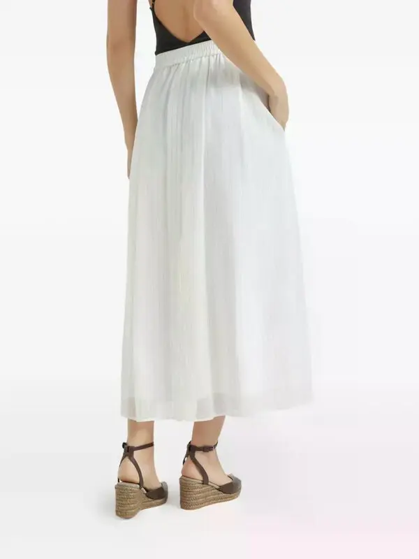 Brunello Cucinelli Cotton Midi Skirt - White