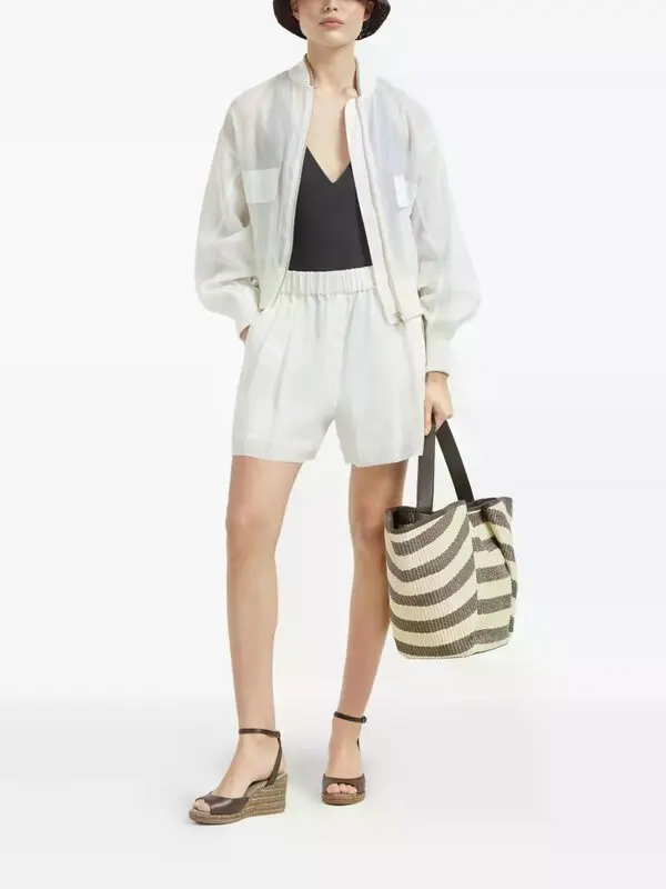 Brunello Cucinelli Striped Bomber Jacket
