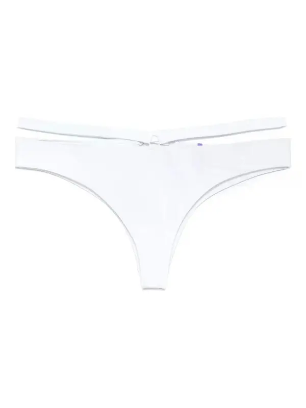 MAISON CLOSE Fatale Tanga Bikini Bottoms - White
