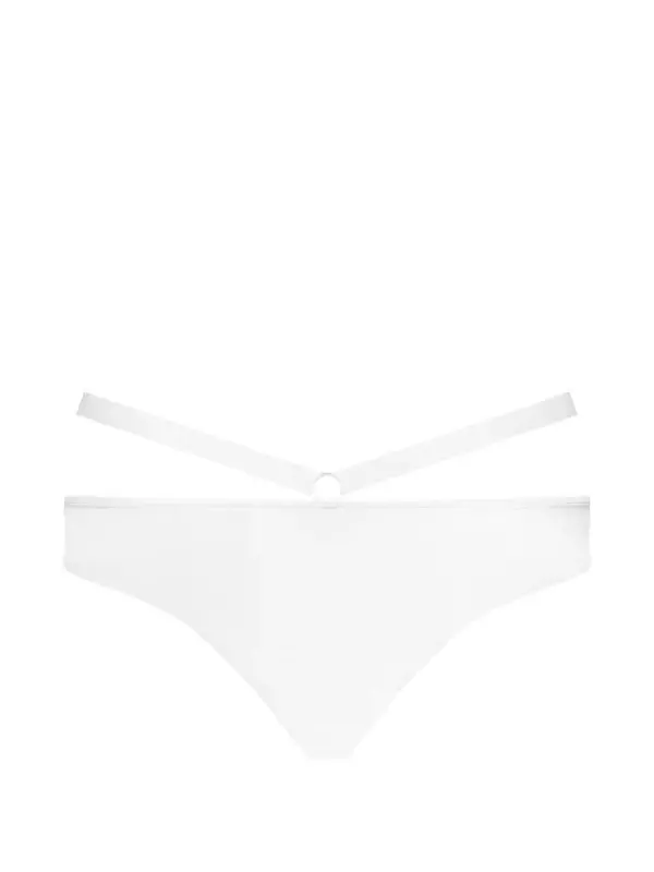 MAISON CLOSE Fatale Tanga Bikini Bottoms - White