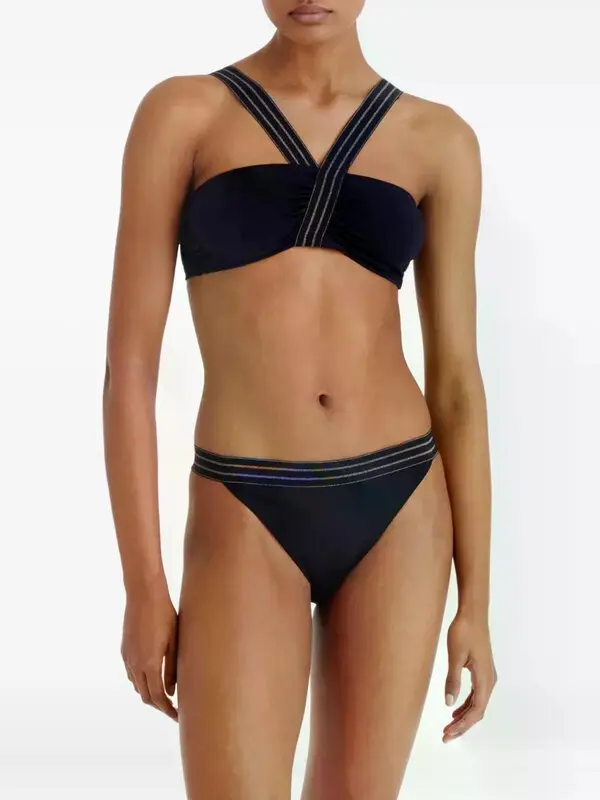 ERES Rayonnant Striped-waistband Bikini Bottom - Black