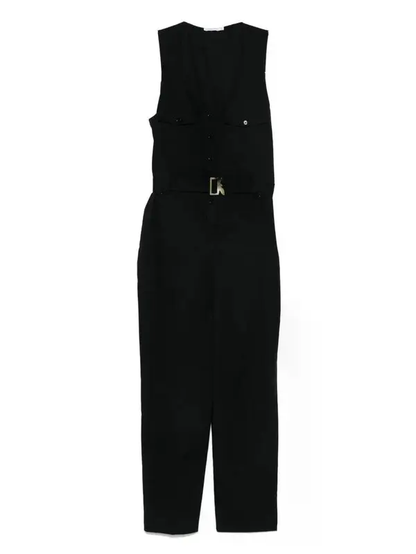 Patrizia Pepe Cotton-blend Jumpsuit - Black