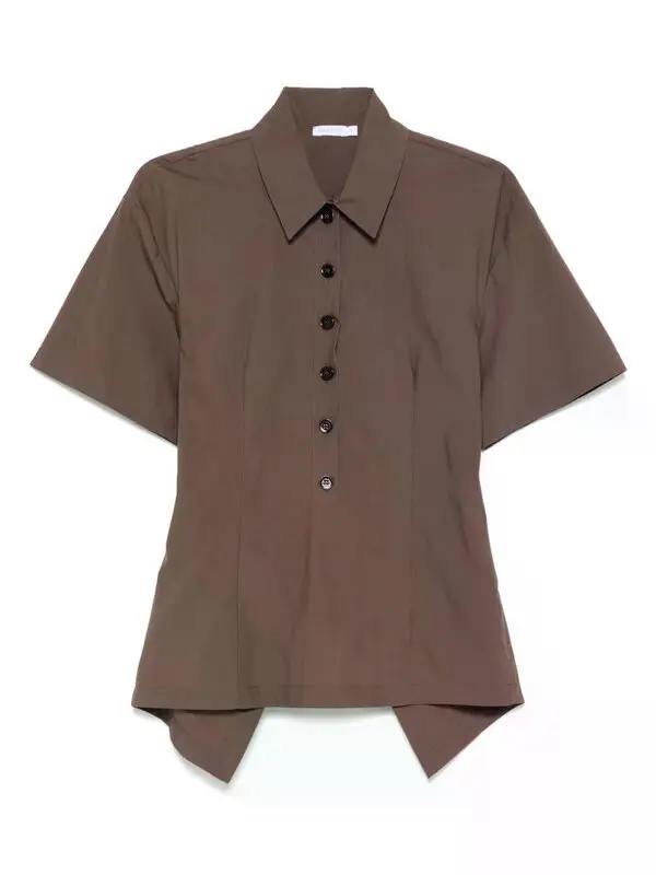 Patrizia Pepe Open-back Polo Top - Brown