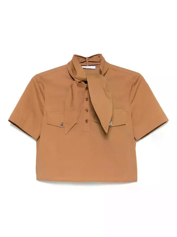 Patrizia Pepe Scarf-detail Poplin Shirt