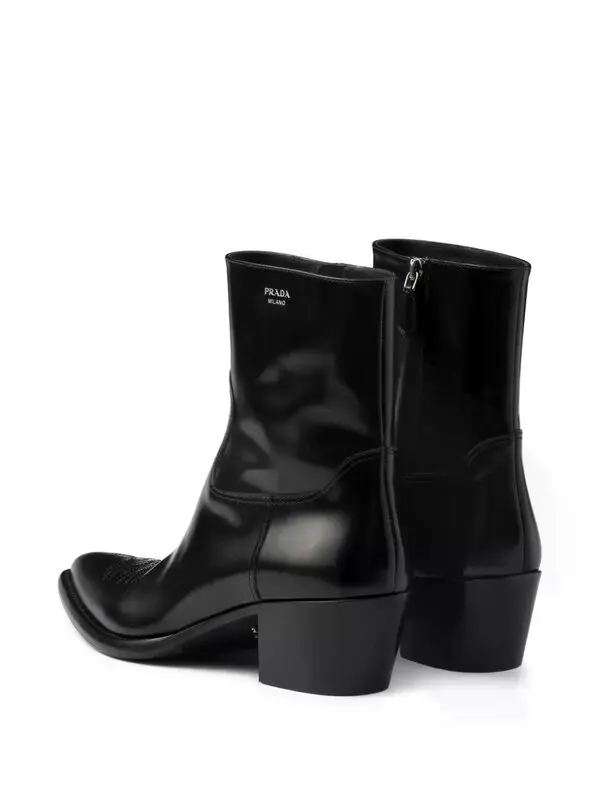 Prada Brushed-finish Leather Boots