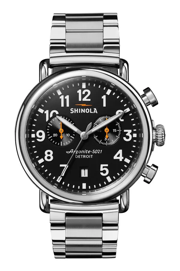 Shinola Runwell 2 Eye Chrono 41mm Bracelet Watch - Black
