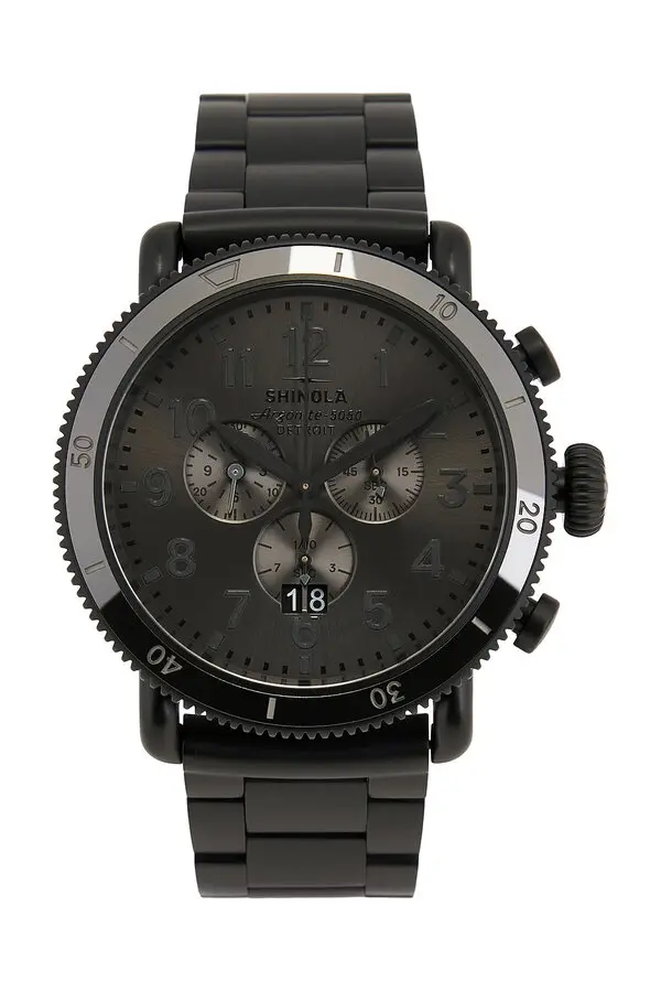 Shinola Runwell Sport Chrono 48mm Bracelet Watch - Gunmetal