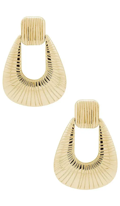 Ronny Kobo Striated Door Knocker Earrings - Gold