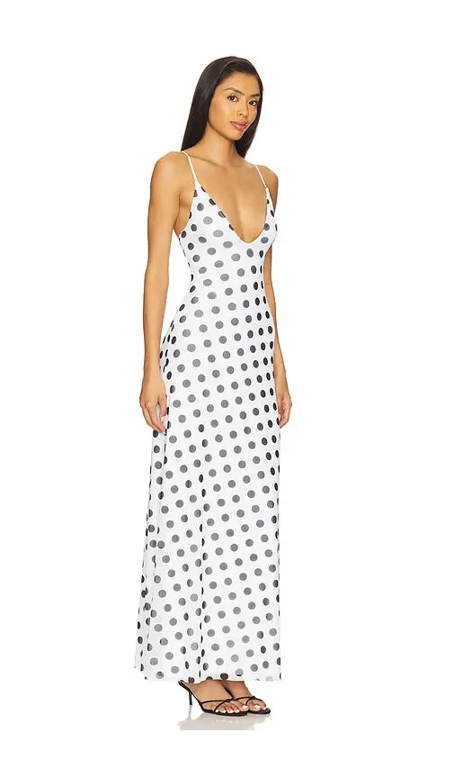 AFRM Romy Polka Dot Maxi Dress - Blanc Dot