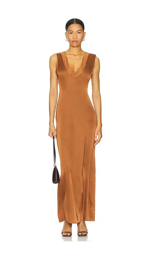 Lioness Simi Maxi Dress With Lace Trim