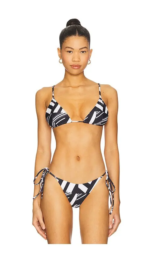 SNDYS Agnes Bikini Top - Black & White