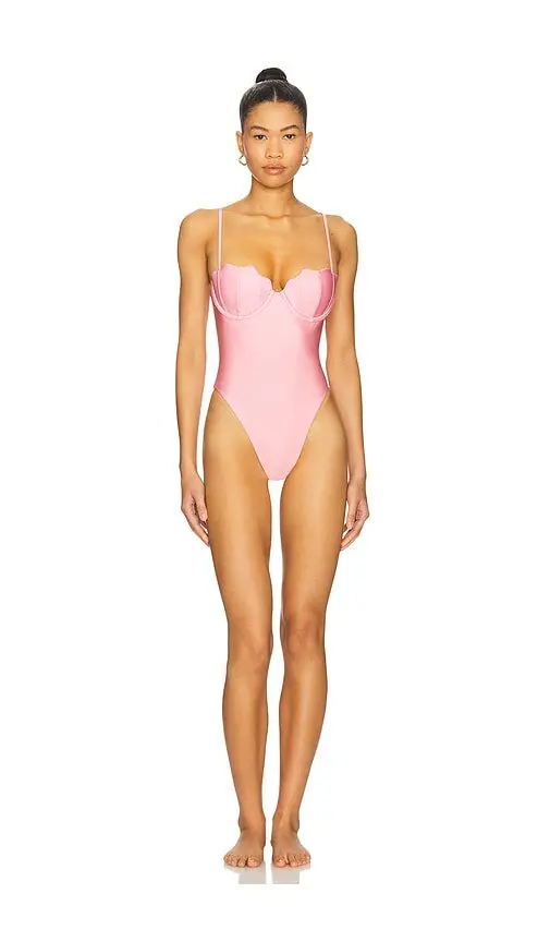 Tularosa Emeline One Piece Swimsuit With Underwire And Back Tie - Pink
