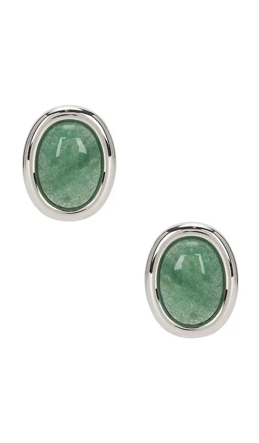 LUV AJ Sunset Stone Stud Earrings - Green
