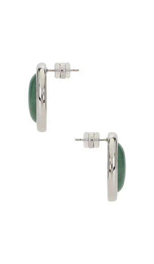 LUV AJ Sunset Stone Stud Earrings - Green