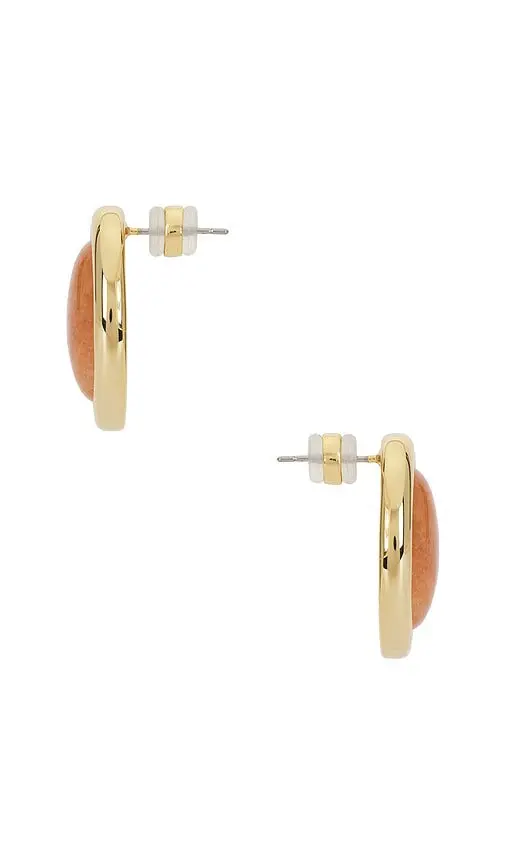 LUV AJ Sunset Stone Stud Earrings - Red & Gold
