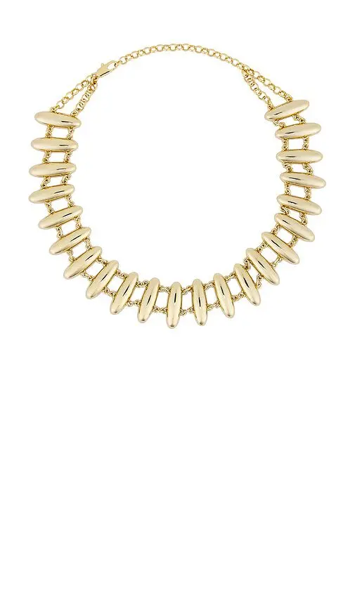 LUV AJ Milan Bead Stud Necklace - Gold