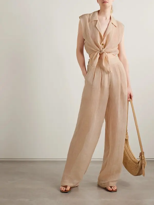Le Kasha Sohag Wide-leg Linen Pants