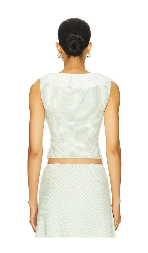 GUIZIO Gingham Paloma Lace Top