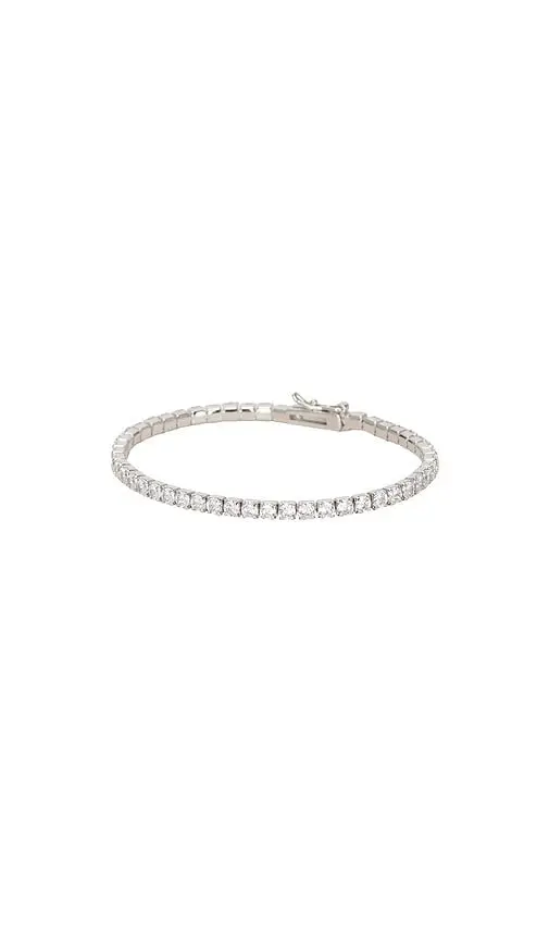 Shashi The Line Tennis Bracelet - Metallic Silver
