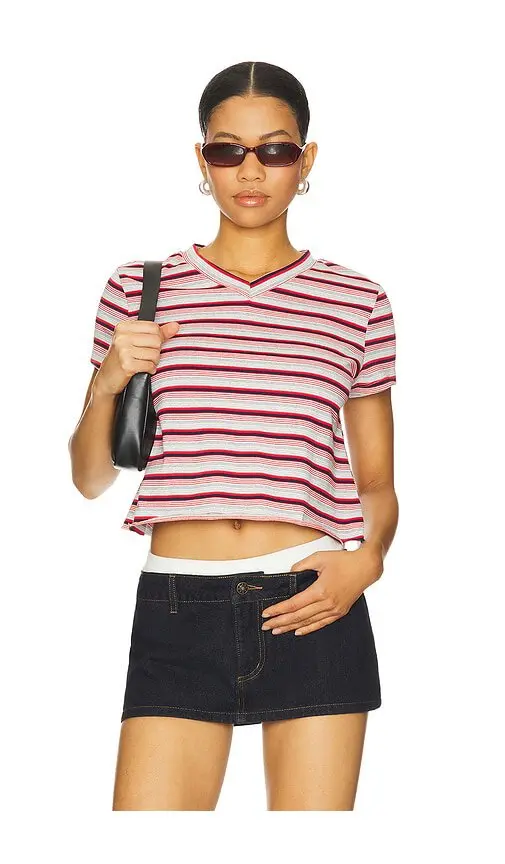Lioness North Light Striped Cropped Tee