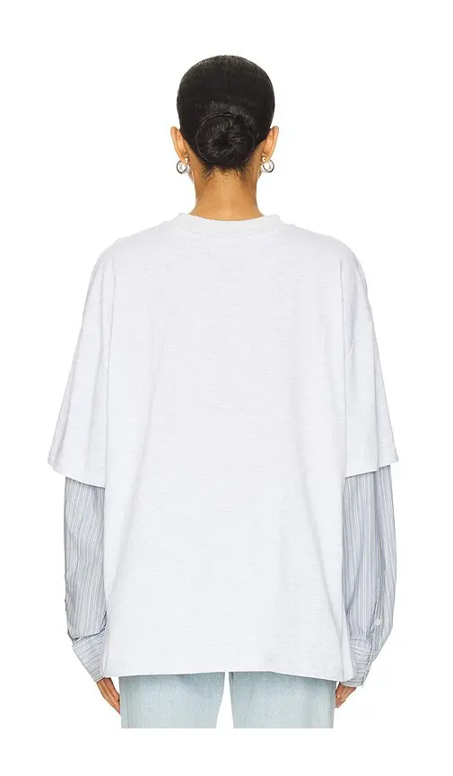 Lioness Bottega T-shirt With Contrasting Sleeves - Grey
