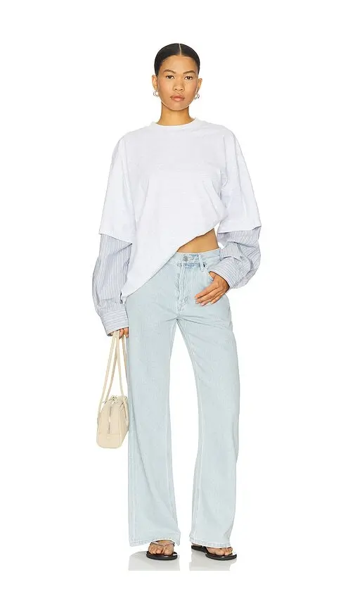 Lioness Bottega T-shirt With Contrasting Sleeves - Grey