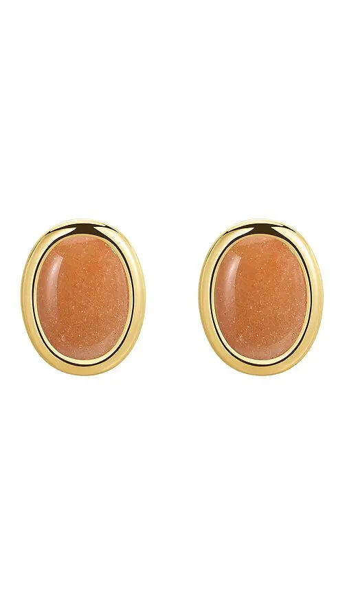LUV AJ Sunset Stone Stud Earrings - Orange