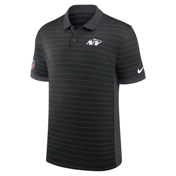 Nike New York Jets Sideline Victory Stripe Dri-fit Nfl Polo - Black
