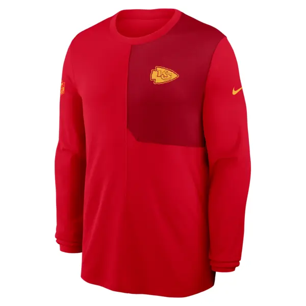 Nike Kansas City Chiefs Sideline Coach Dri-fit Nfl Long-sleeve Top - Red