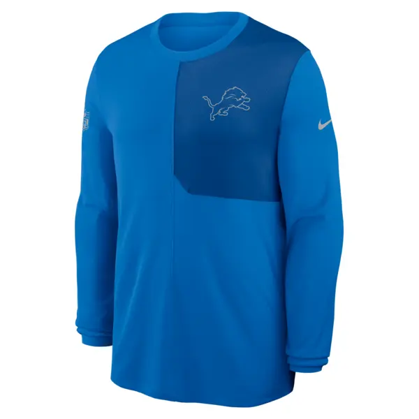 Nike Detroit Lions Sideline Coach Dri-fit Nfl Long-sleeve Top - Blue