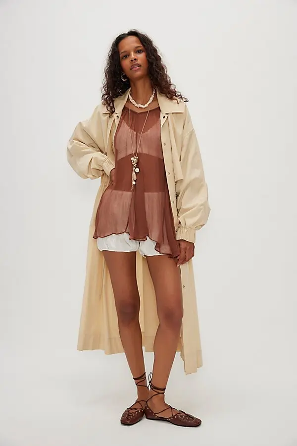 Free People Margaret Chiffon Top - Umber Earth