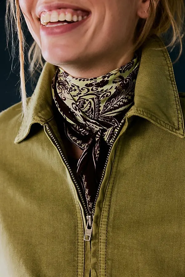 Free People Essential Triangle Bandana - True Paisley Brown