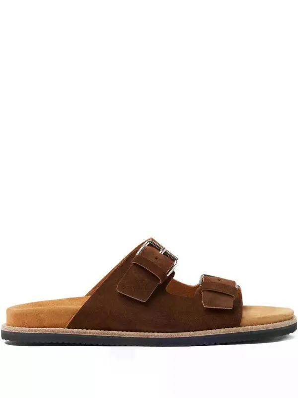 SCAROSSO Enea Flat Sandals - Brown