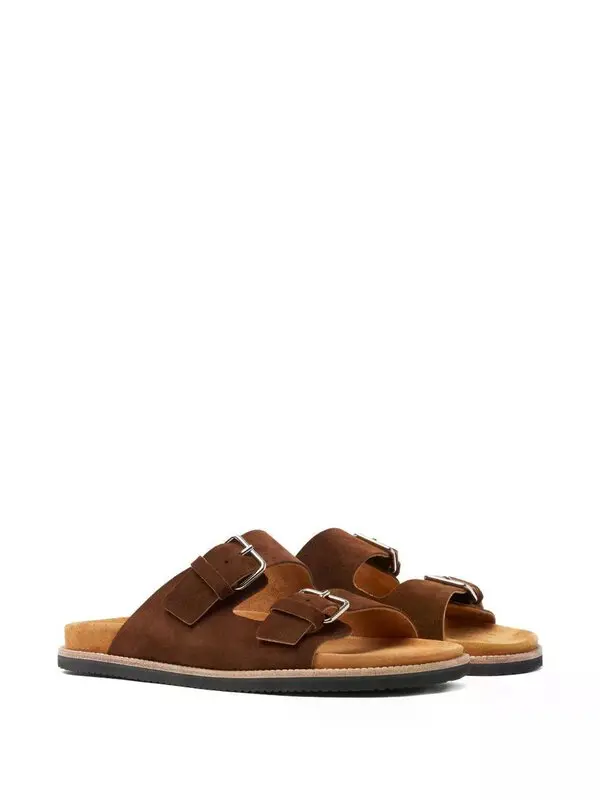 SCAROSSO Enea Flat Sandals - Brown