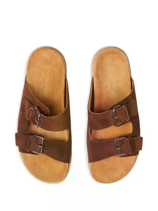 SCAROSSO Enea Flat Sandals - Brown