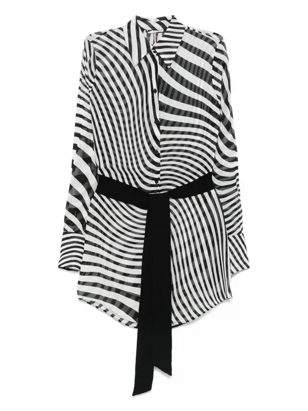 MAISON CLOSE Fever Zebra Print Shirt Dress