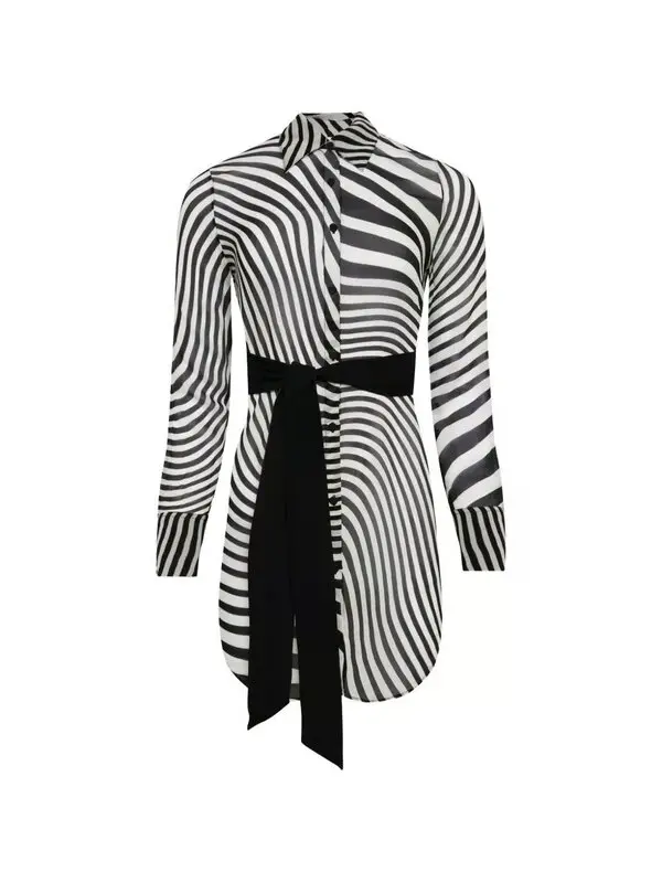 MAISON CLOSE Fever Zebra Print Shirt Dress - Black