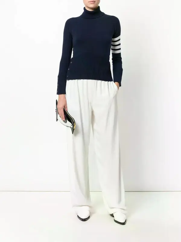 Thom Browne Striped Turtleneck Sweater - Blue