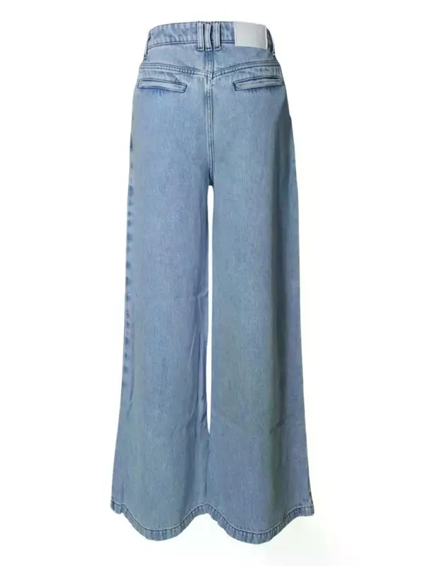 SOLOTRE Pleated Wide-leg Jeans