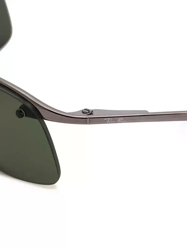 Ray-ban Rb3183 Rectangular Sunglasses - Silver