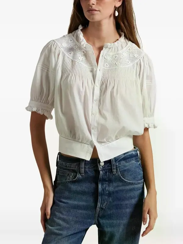 Polo Ralph Lauren Gathered Puff-sleeve Blouse