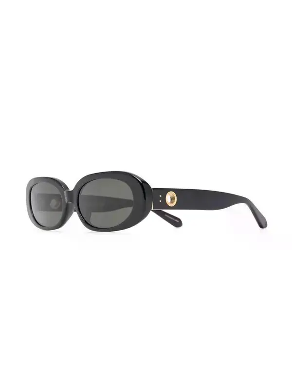 Linda Farrow Oval-frame Sunglasses - Black