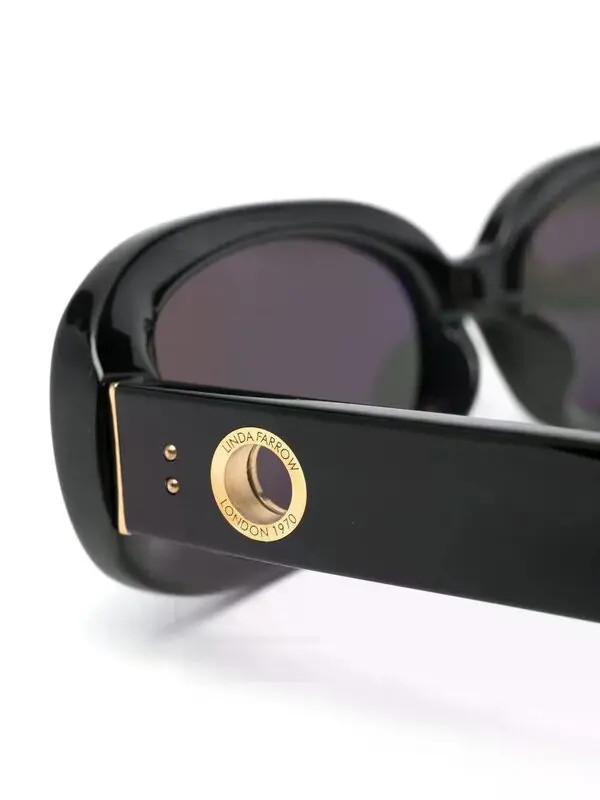 Linda Farrow Oval-frame Sunglasses - Black
