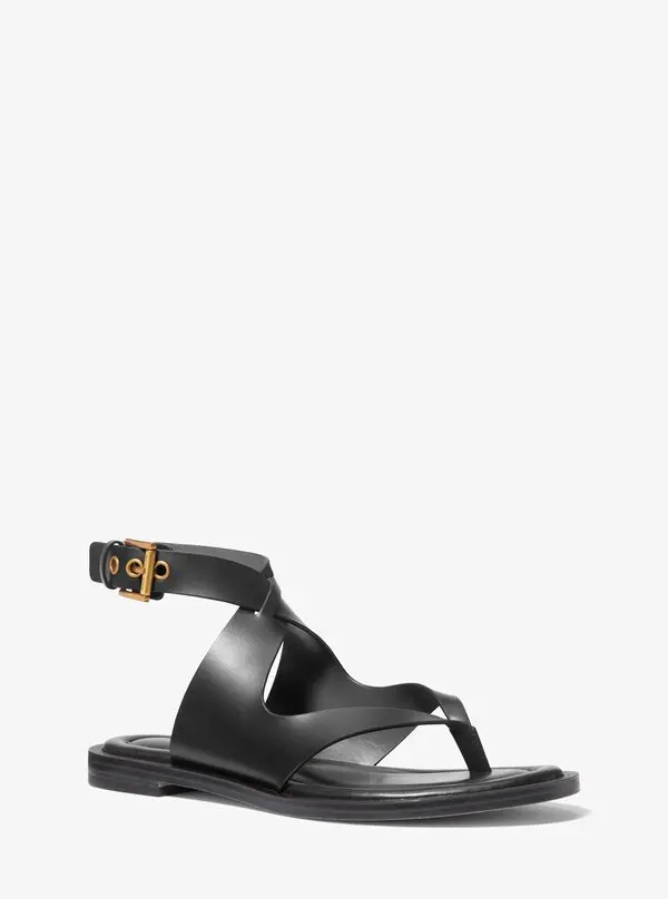 Michael Kors Irene Leather Wrap Sandal - Black