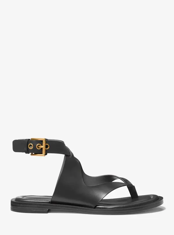 Michael Kors Irene Leather Wrap Sandal - Black