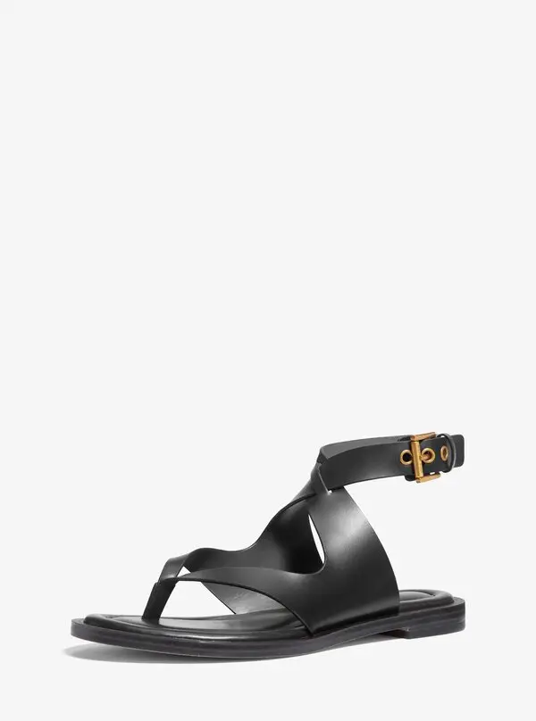 Michael Kors Irene Leather Wrap Sandal - Black