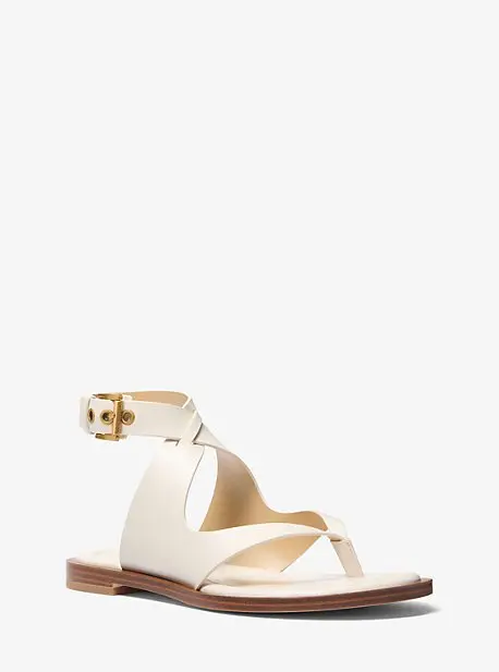 Michael Kors Irene Leather Wrap Sandal - Natural