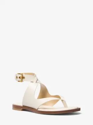 Michael Kors Irene Leather Wrap Sandal - Natural